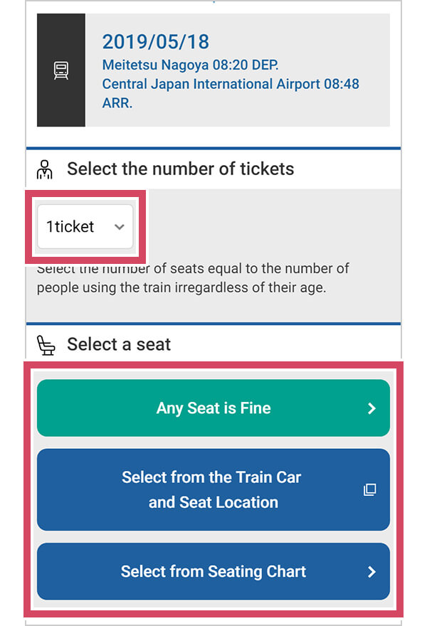 User Guide | Meitetsu Web Reservation Service